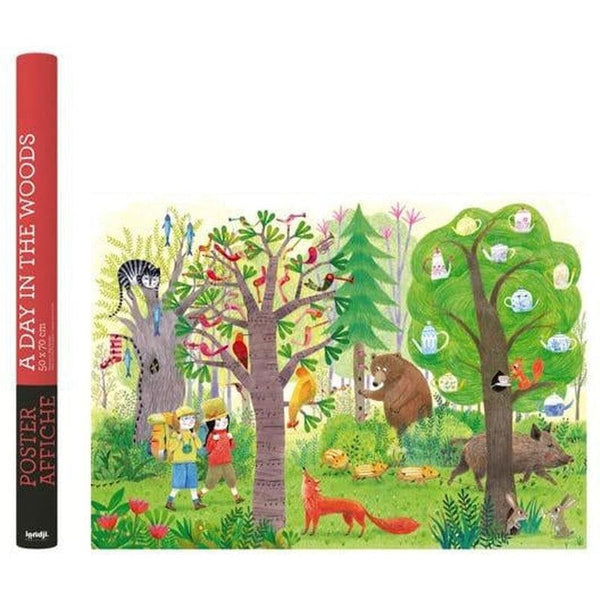 Poster A day in the woods | Libélula Azul | Juguetes